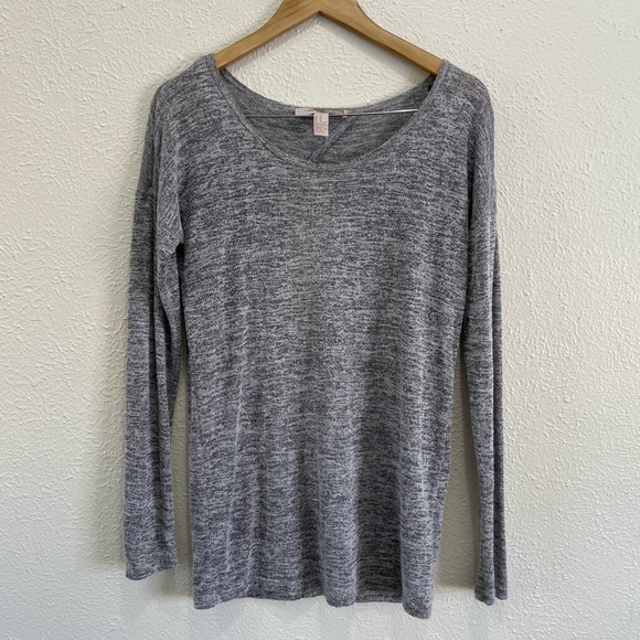 Forever 21 | Tops | Heather Gray Keyhole Back Long Sleeve Top | Poshmark